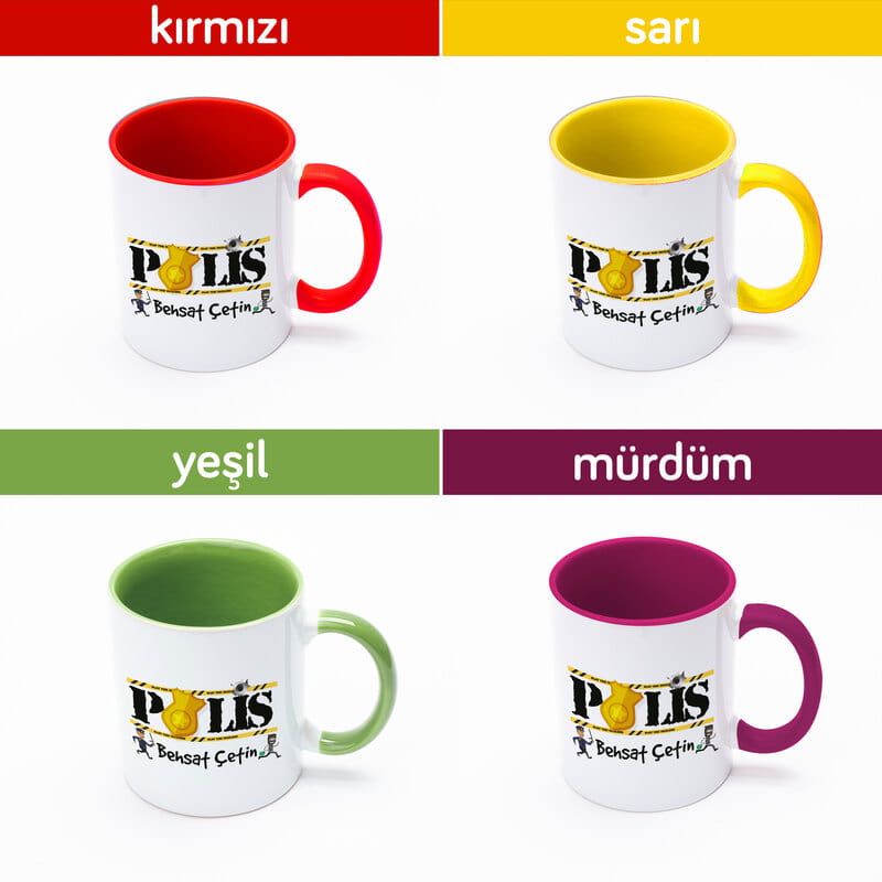 Polislere Özel Tasarımlı Hediye Renkli Kahve Kupası | Hediye Sepeti Polislere Özel Tasarımlı Hediye Renkli Kahve Kupası | Hediye Sepeti