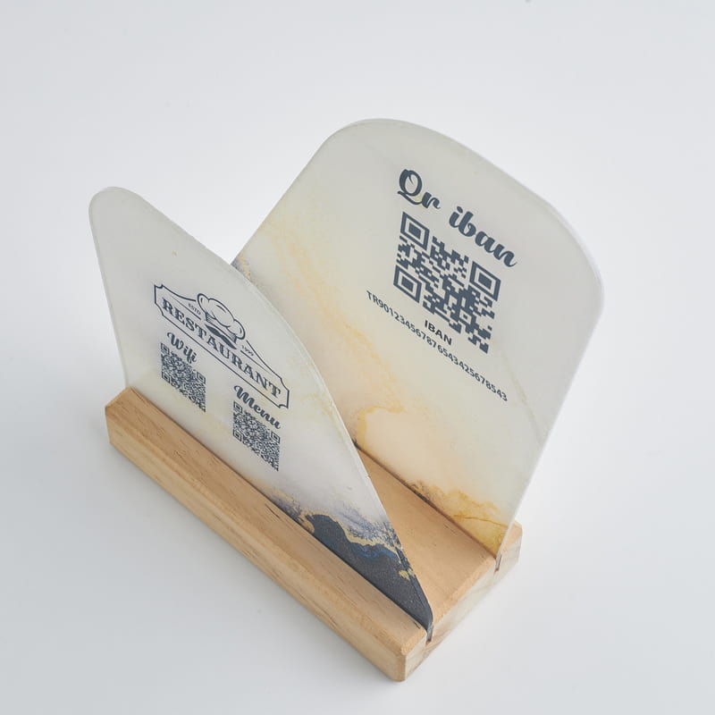 Kişiye Özel Restaurant Logolu QR İban ve Menü Standı | Hediye Sepeti